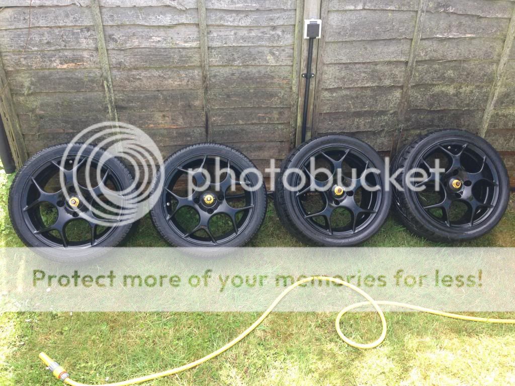 Black TSW Venom 16" and 5x Stock RX7 S3 wheels (Santa Pod) | Retro Rides